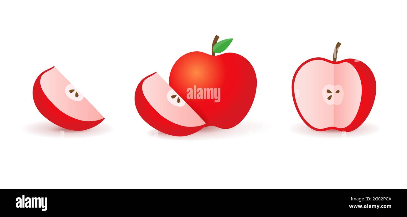 Cartoon sliced apple hi-res stock photography and images - Alamy