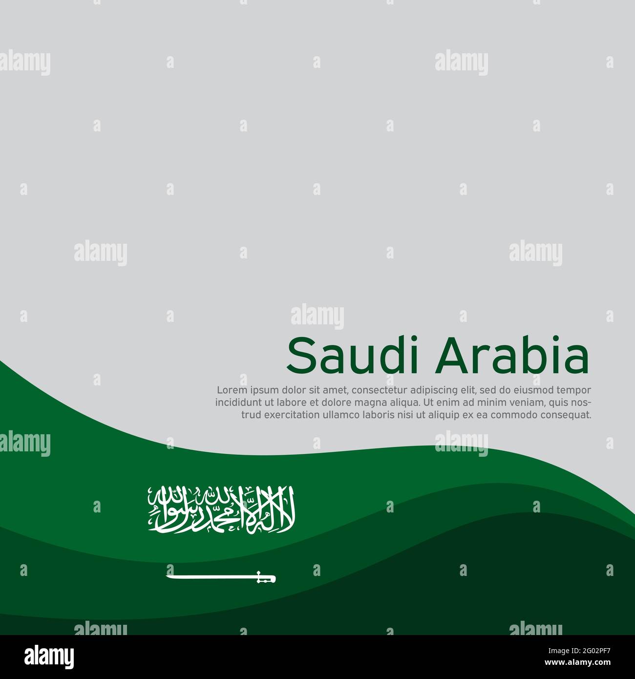 Abstract waving saudi arabia flag. Creative background for the design ...