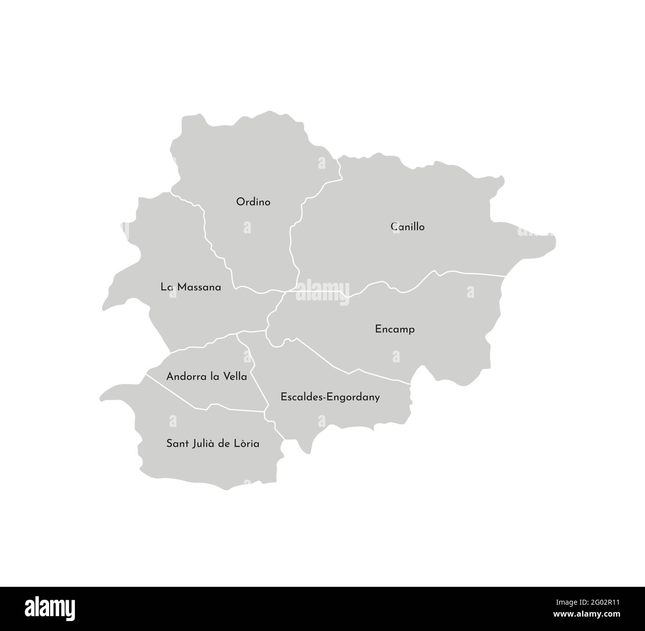 Vector isolated illustration of simplified administrative map of ...