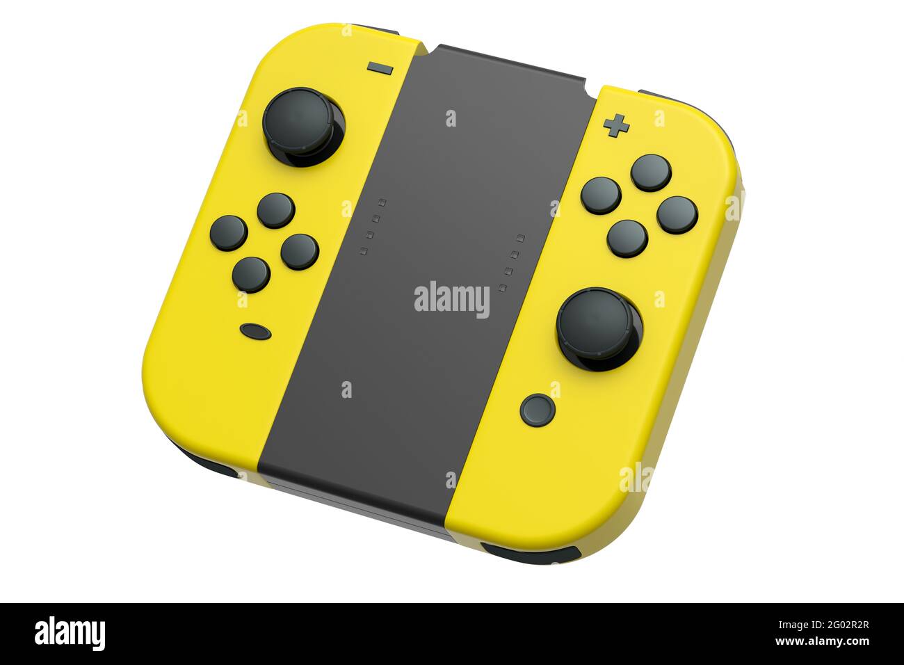 Portable video game controllers attached to touch screen on white ...