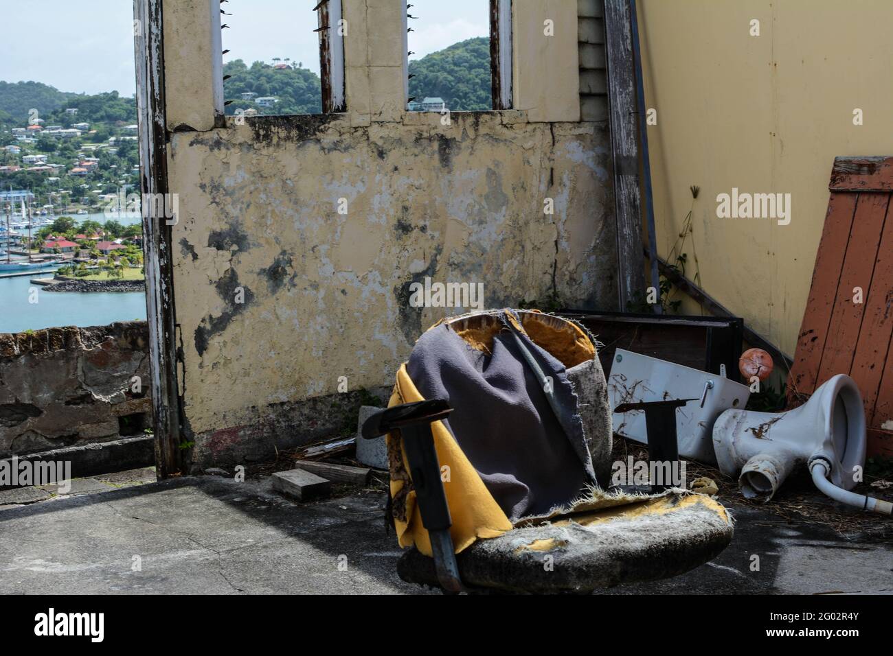 Ruined office at the fort Grenada Caribbean Stock Photo - Alamy