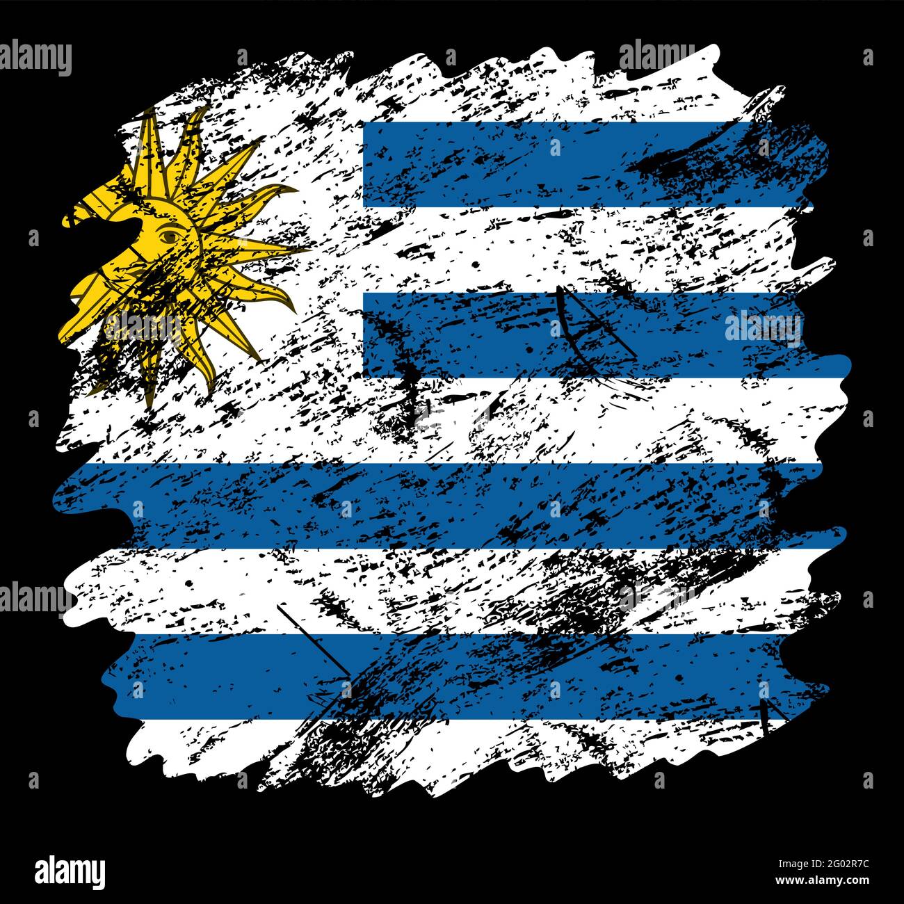 uruguay flag grunge brush background. Old Brush flag vector ...