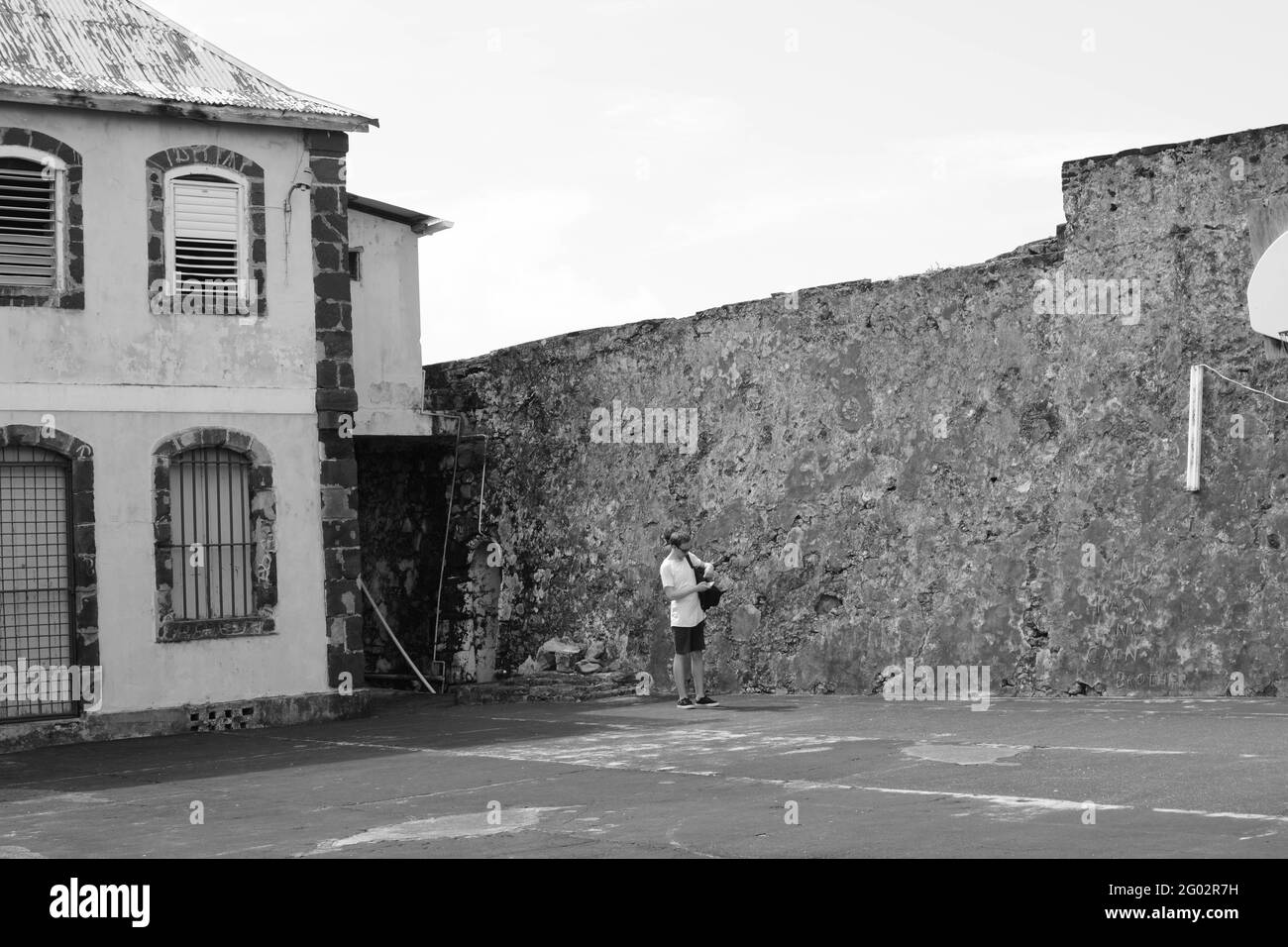Wall at Fort Grenada Caribbean where Morris Bishop was shot and ...