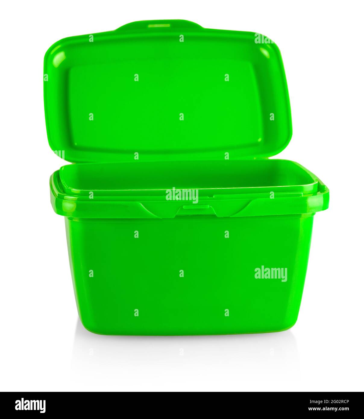 The close up Plastic green box on a white background Stock Photo - Alamy