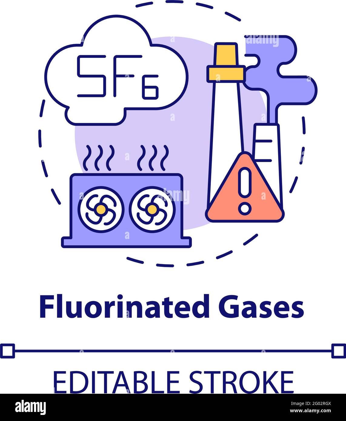 Fluorinated gases concept icon Stock Vector Image & Art - Alamy