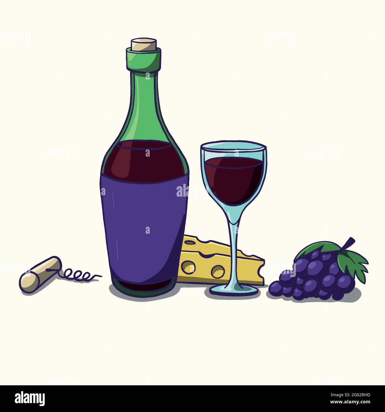 Glass red wine slice Stock Vector Images - Alamy