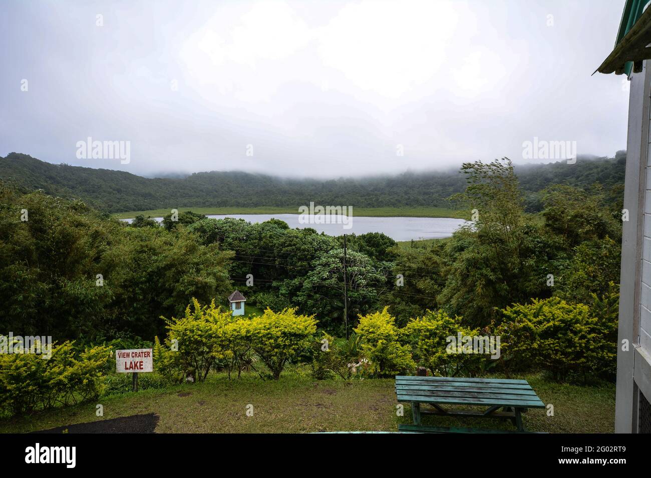 Sign at lake in Grenada Caribbean Island National Park agriculture pond ...