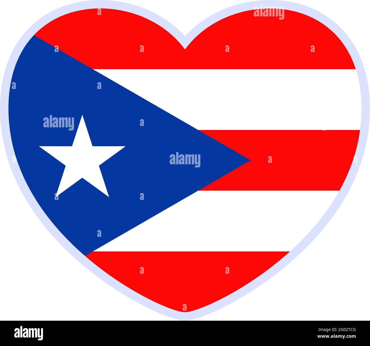 puerto rico flag in a shape of heart. Icon flat heart symbol of love on ...
