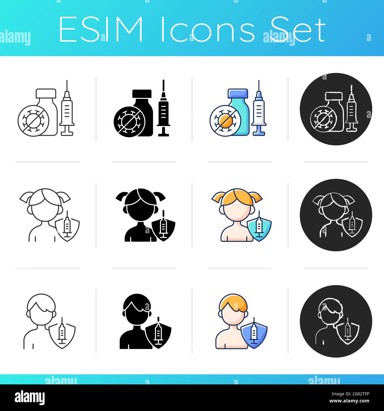 Children vaccination icons set Stock Vector Image & Art - Alamy