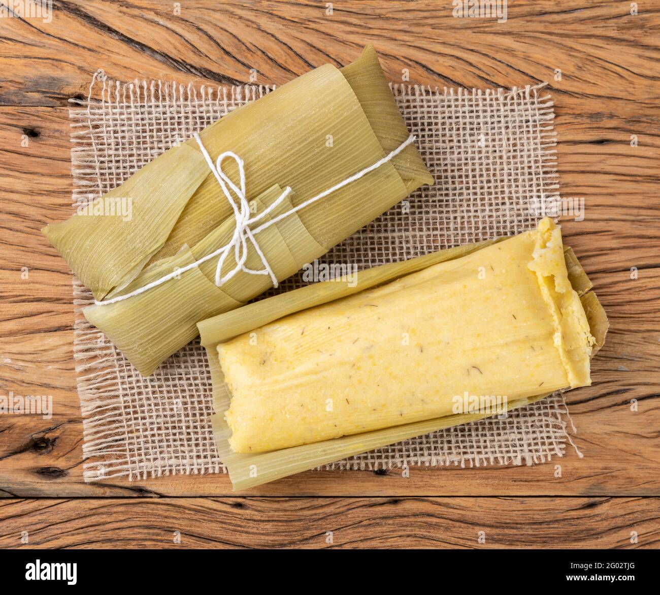 Pamonha, typical country brazilian corn food. June festival food Stock ...