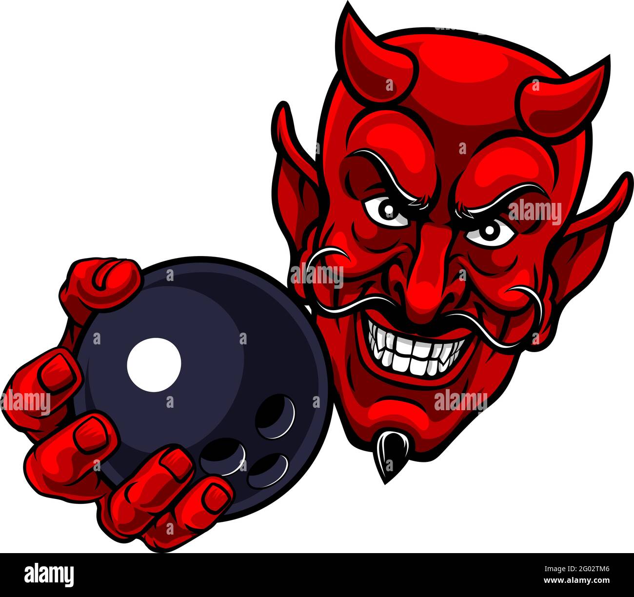 Devil Ten Pin Bowling Ball Sports Mascot Cartoon Stock Vector Image ...