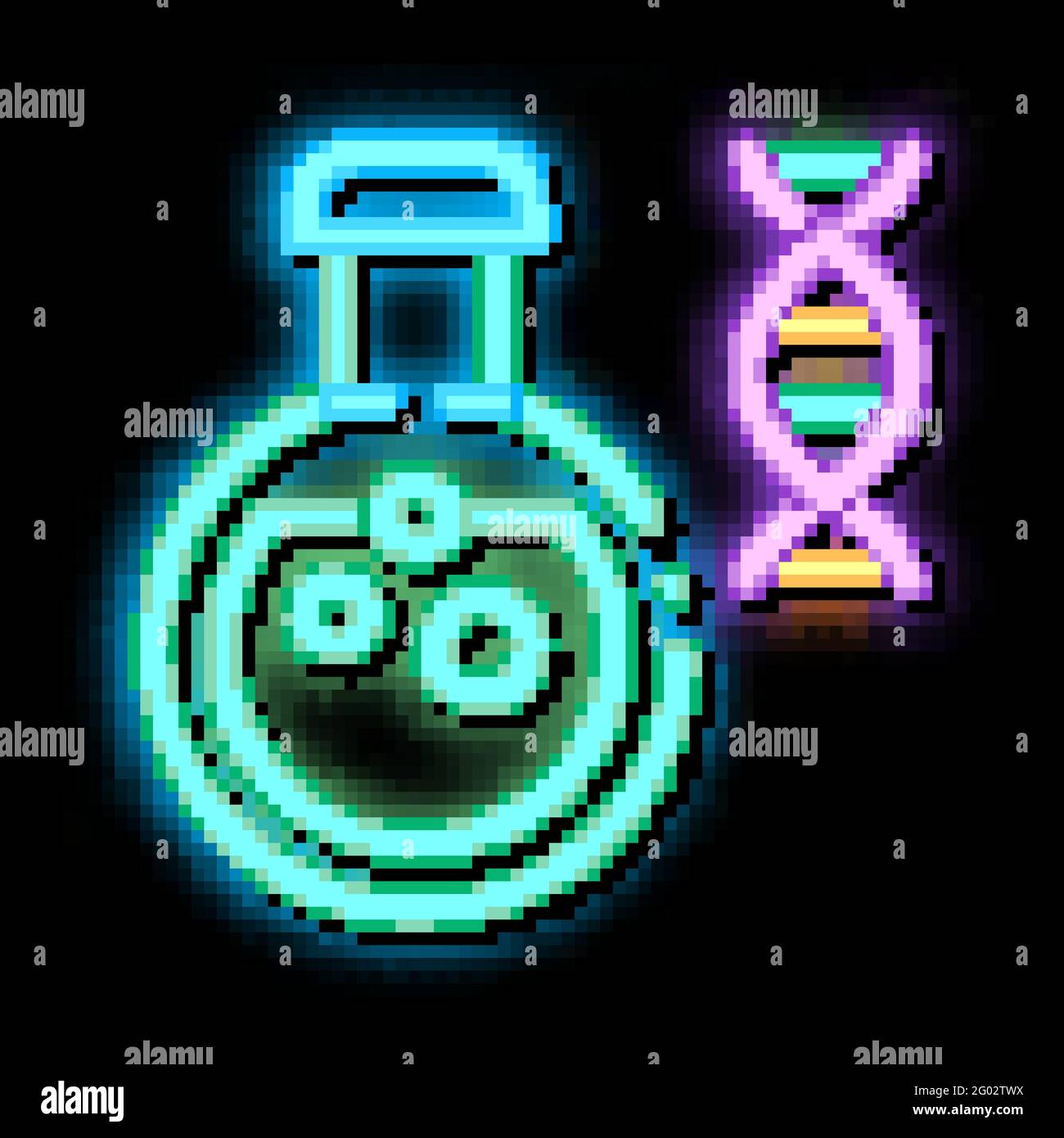 Chemistry Lab Glassware Biomaterial neon glow icon illustration Stock ...