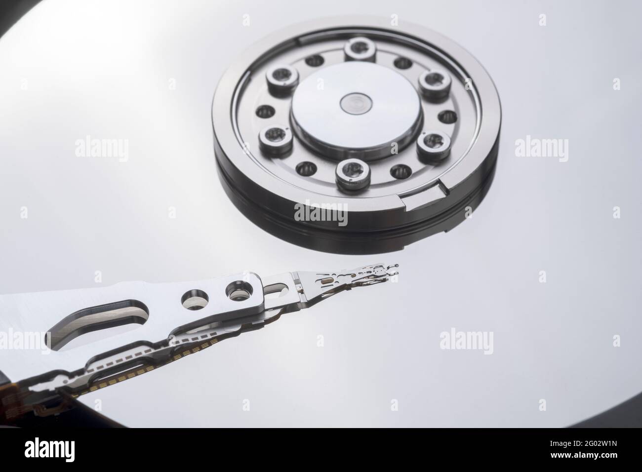 Closeup of a computer hard disk interior parts Stock Photo - Alamy