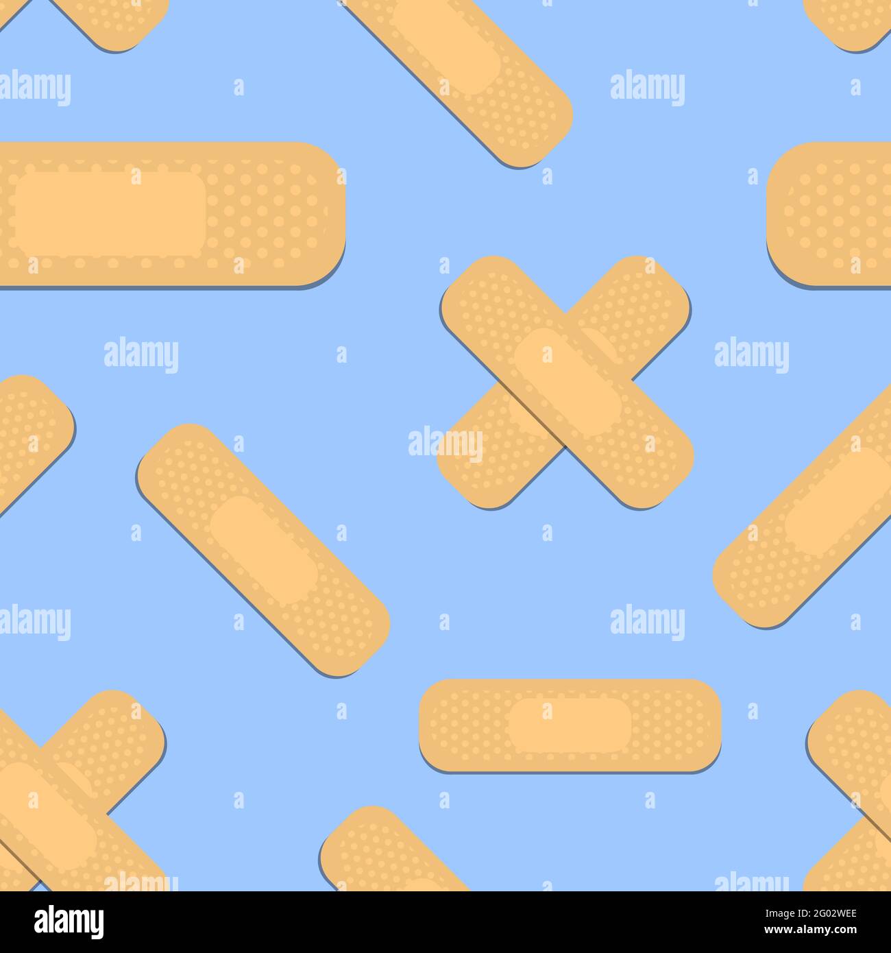 Seamless pattern with sticking plasters. Medical patch repeat texture ...