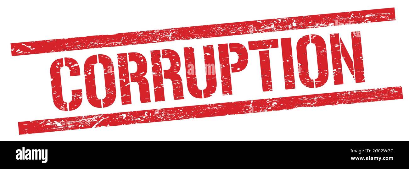 CORRUPTION text on red grungy rectangle stamp sign Stock Photo - Alamy
