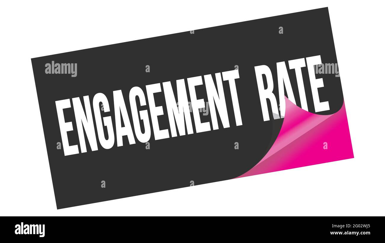 ENGAGEMENT RATE text written on black pink sticker stamp Stock Photo ...