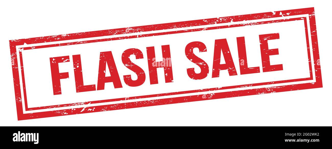 FLASH SALE text on red grungy vintage rectangle stamp Stock Photo - Alamy