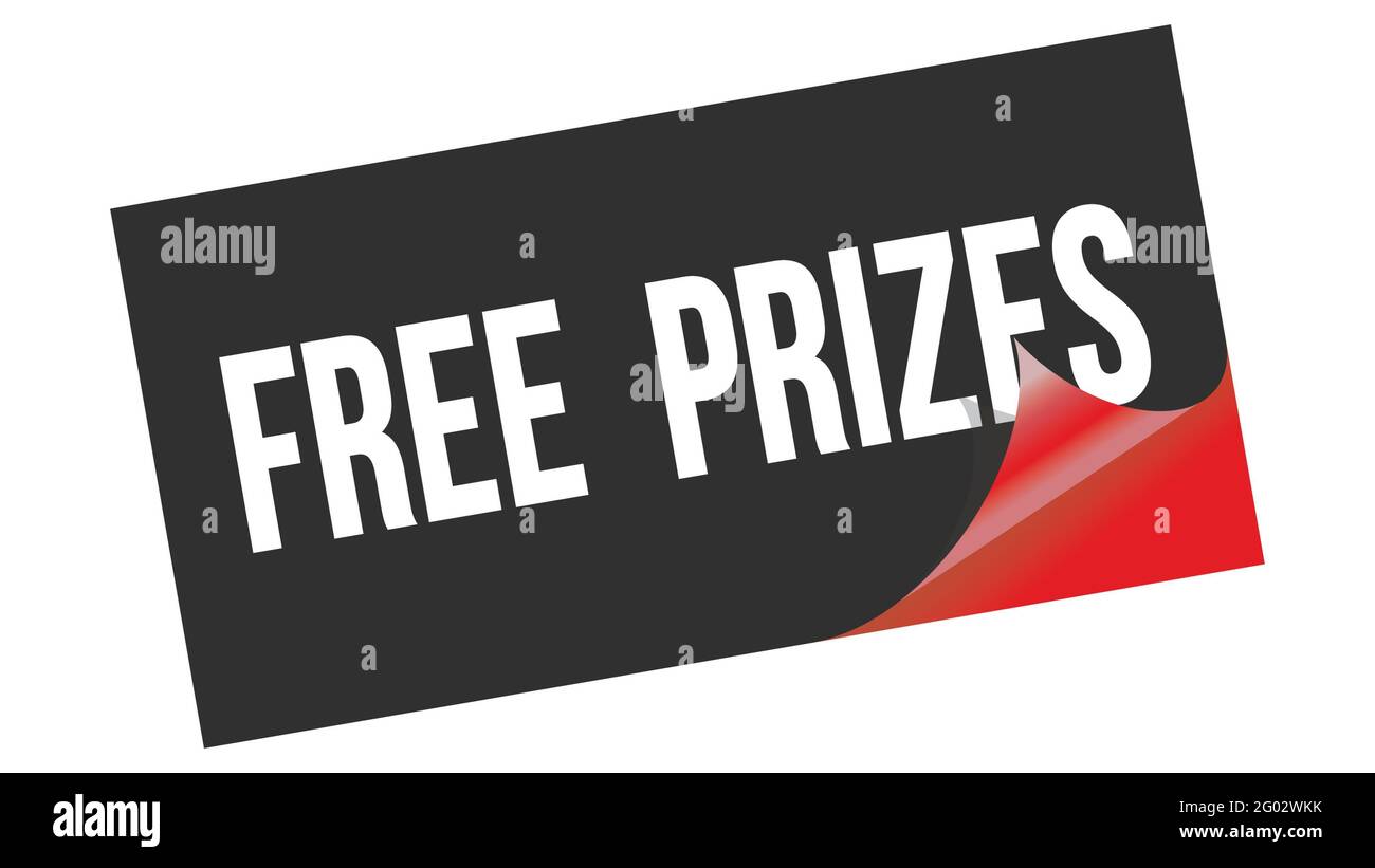 FREE PRIZES text written on black red sticker stamp Stock Photo - Alamy