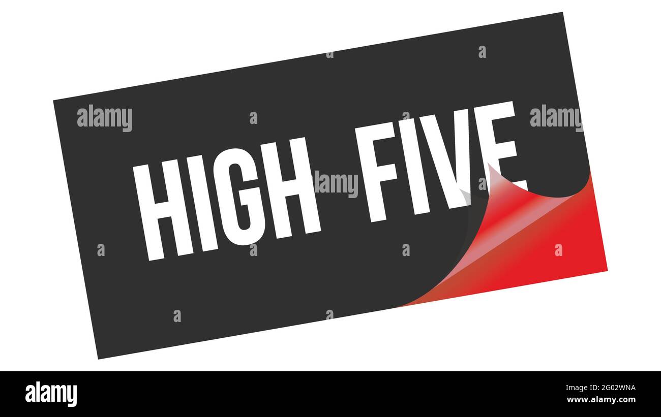 HIGH FIVE text written on black red sticker stamp Stock Photo - Alamy