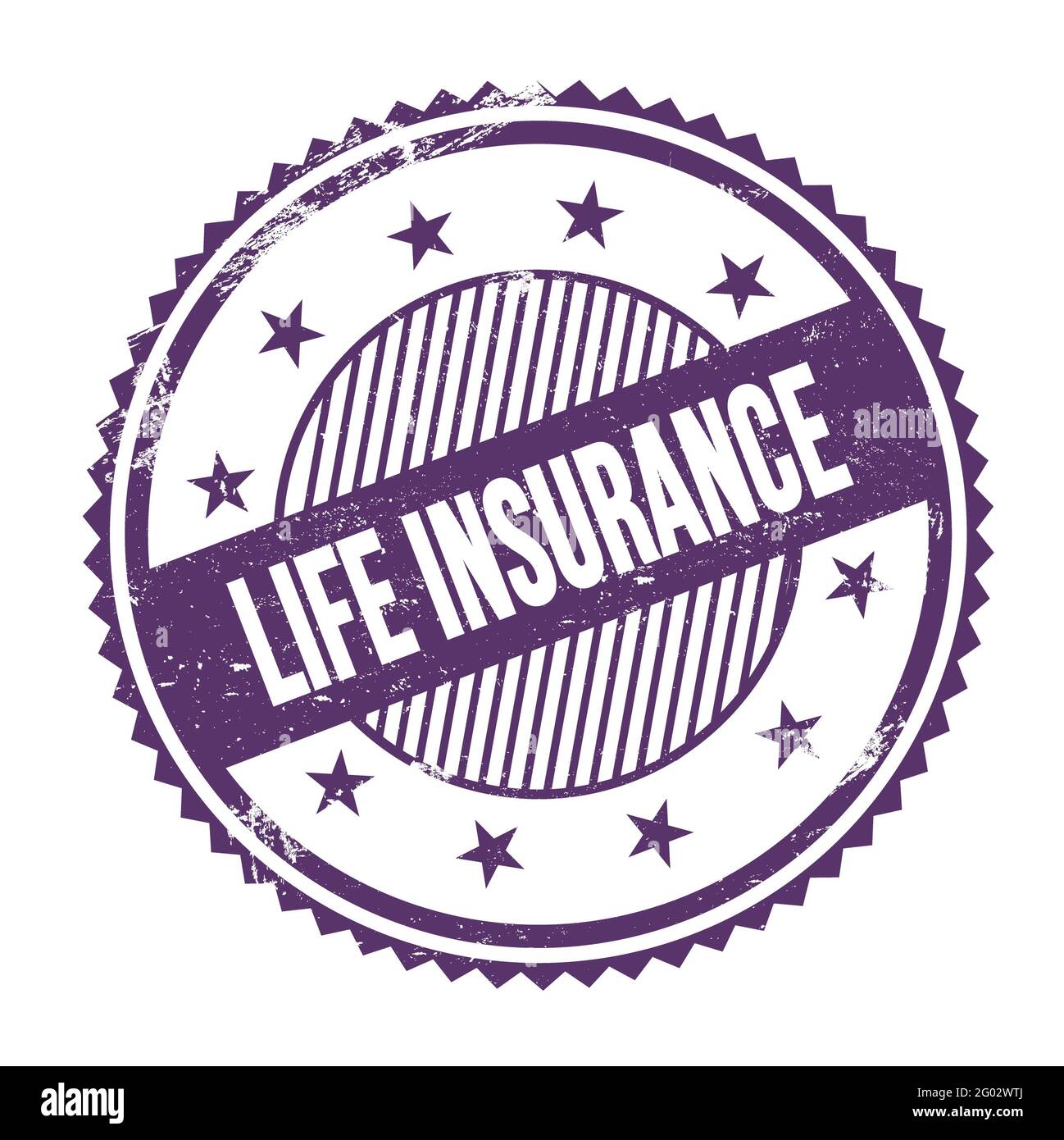 LIFE INSURANCE text written on purple indigo grungy zig zag borders ...