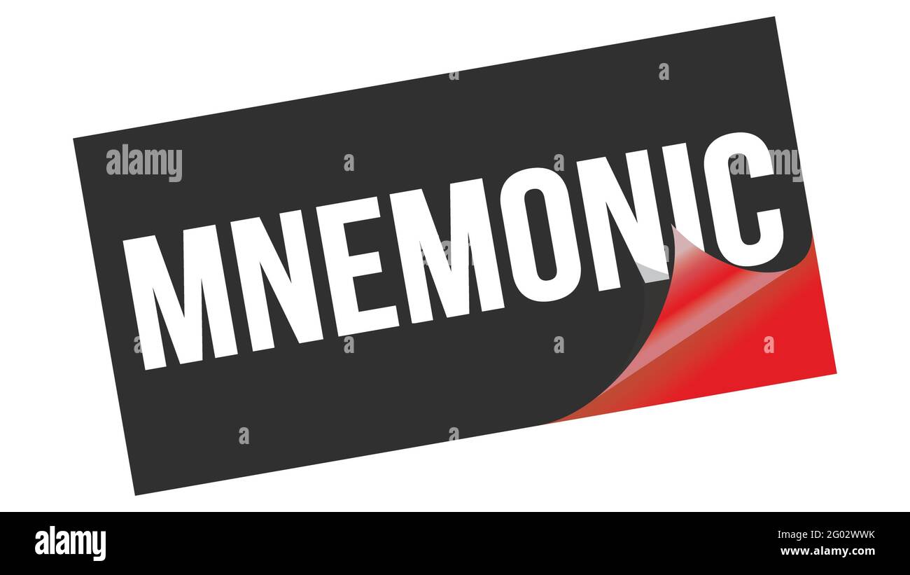 MNEMONIC text written on black red sticker stamp Stock Photo - Alamy