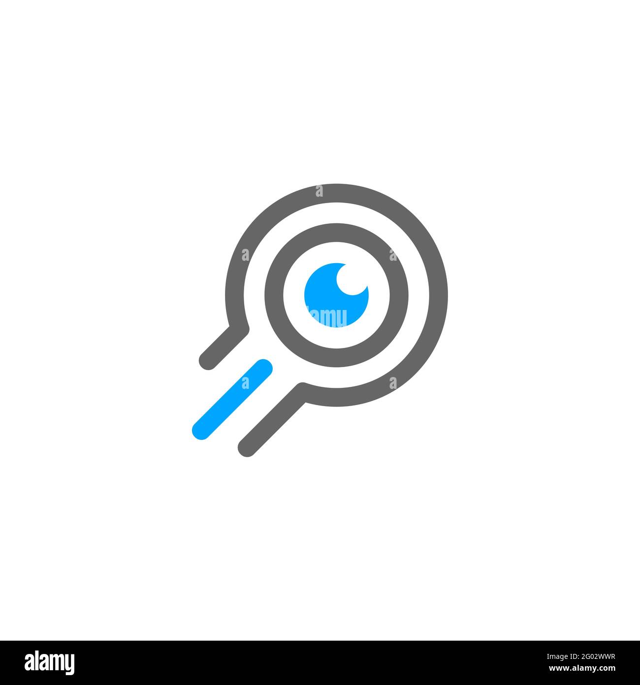 Magnifying glass line blue Cut Out Stock Images & Pictures - Alamy