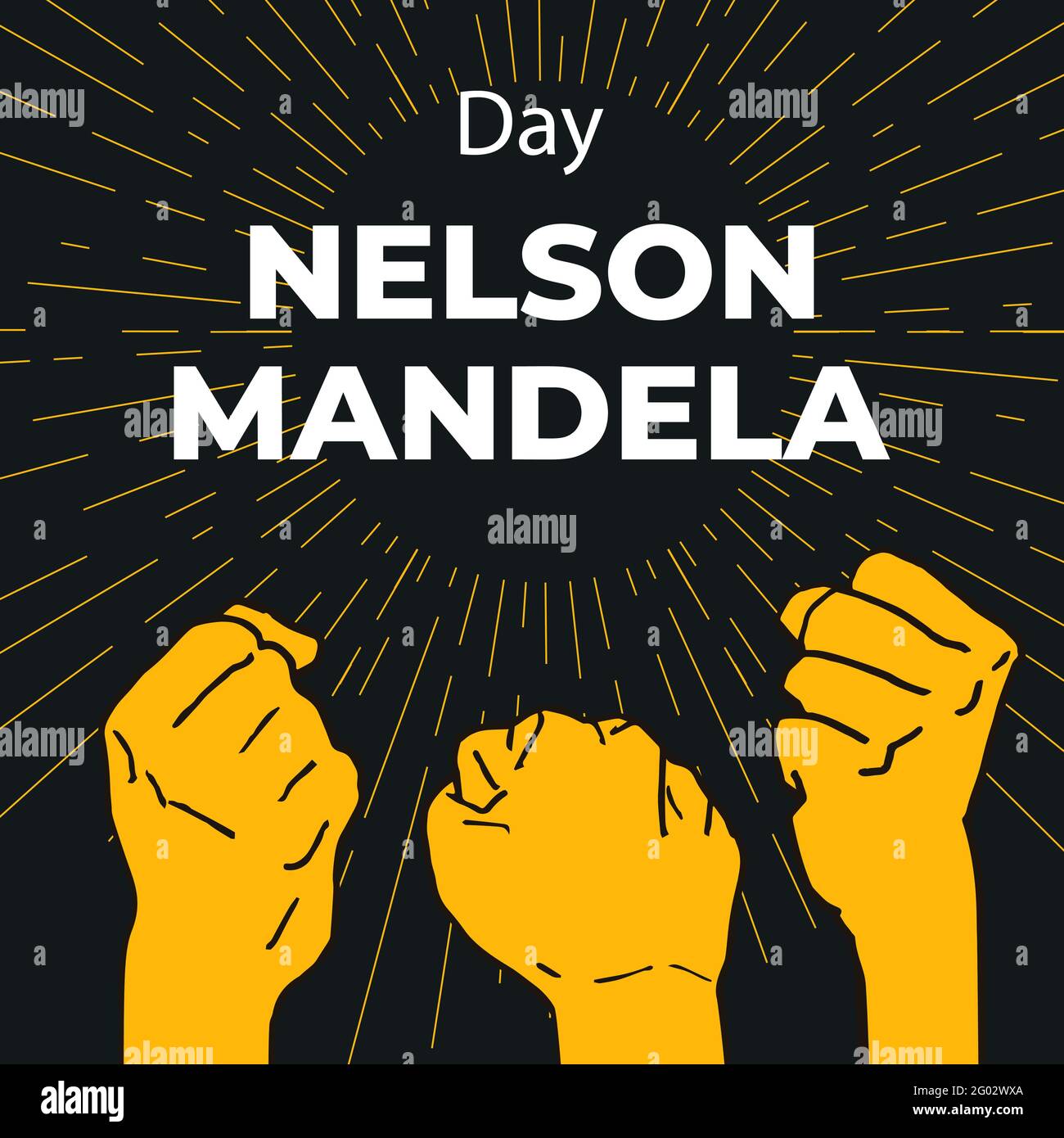 International Nelson Mandela Day. 18 July. Concept art showing strength ...