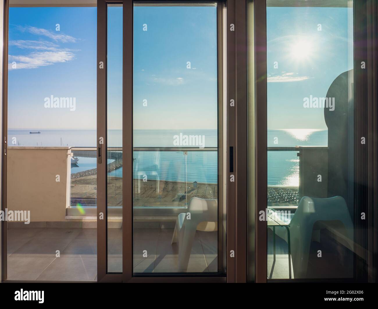 Scenic view from window sea hi-res stock photography and images - Alamy