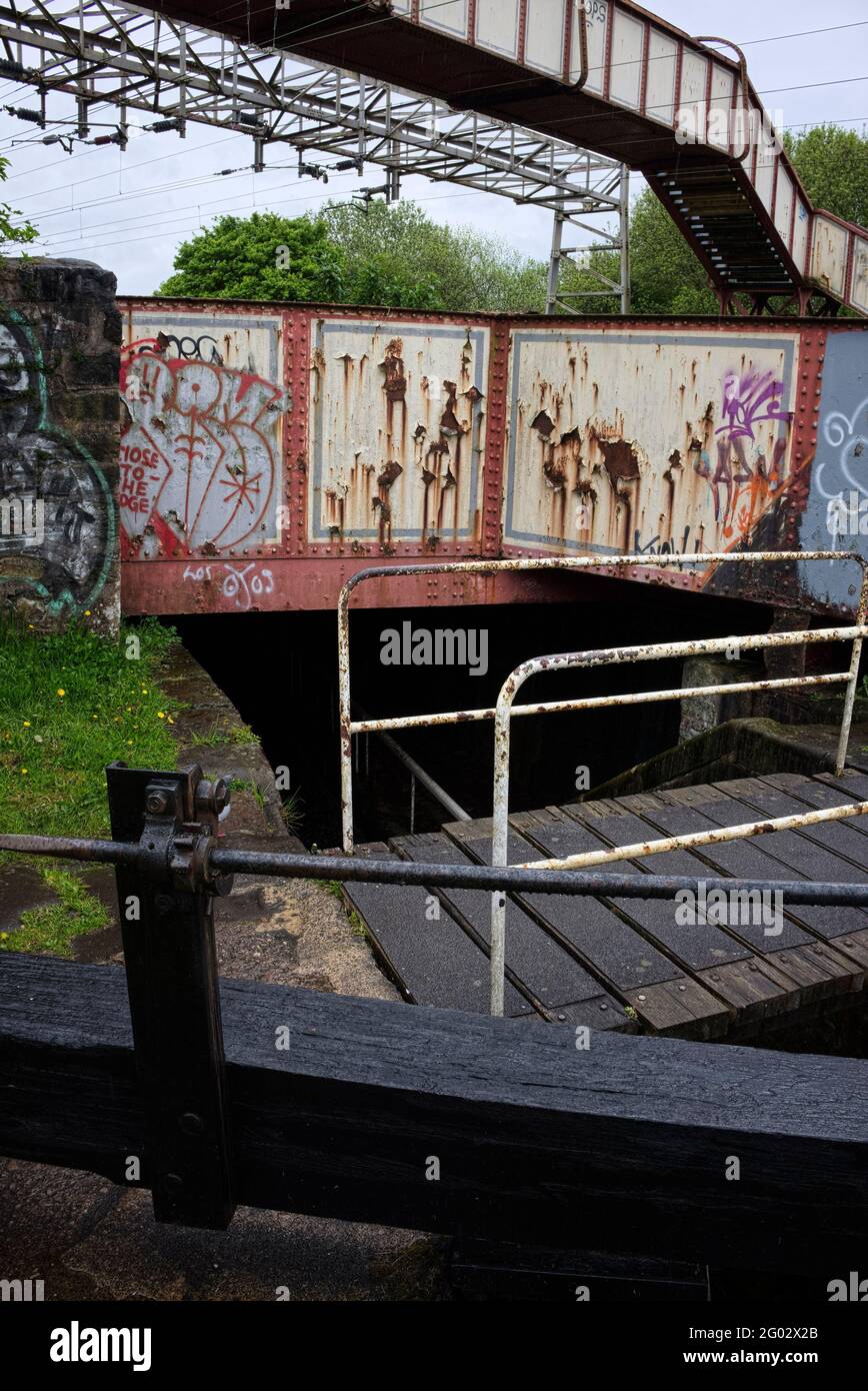 Cockshute's Lock on the Trent and Mersy Canal by the main railway ...