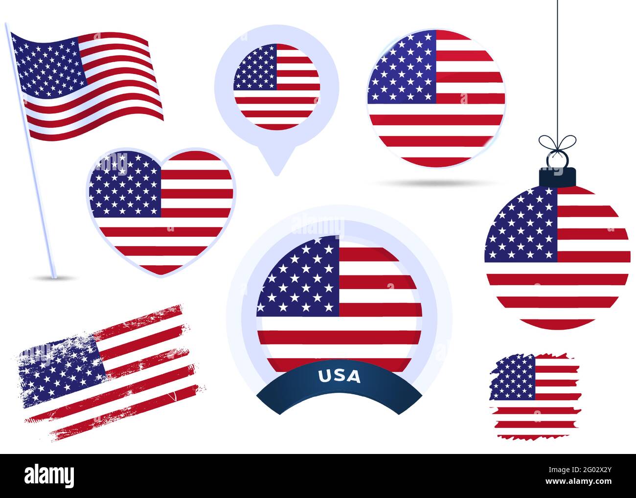 us america flag vector collection. big set of national flag design ...