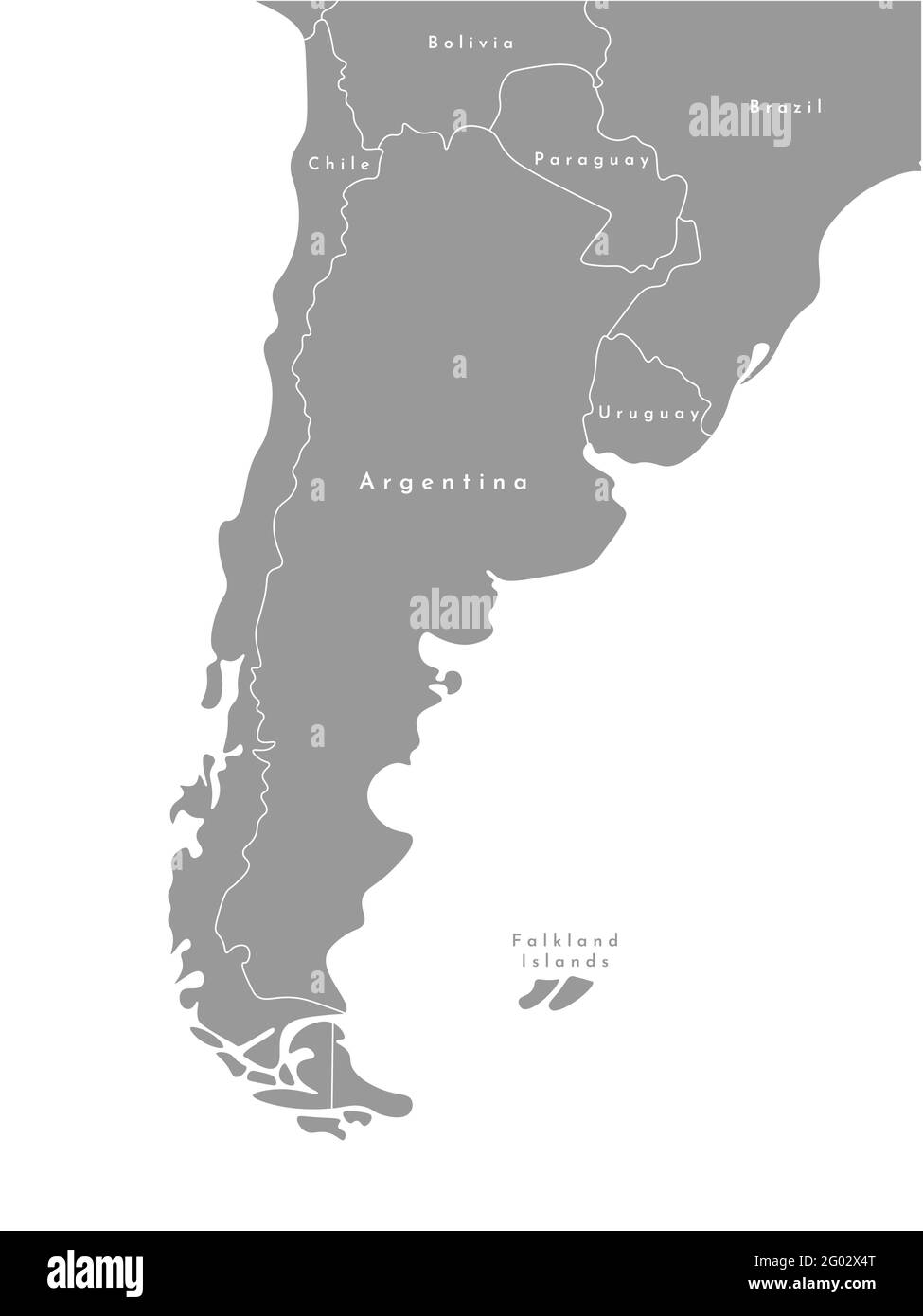 Argentina chile border map hi-res stock photography and images - Alamy