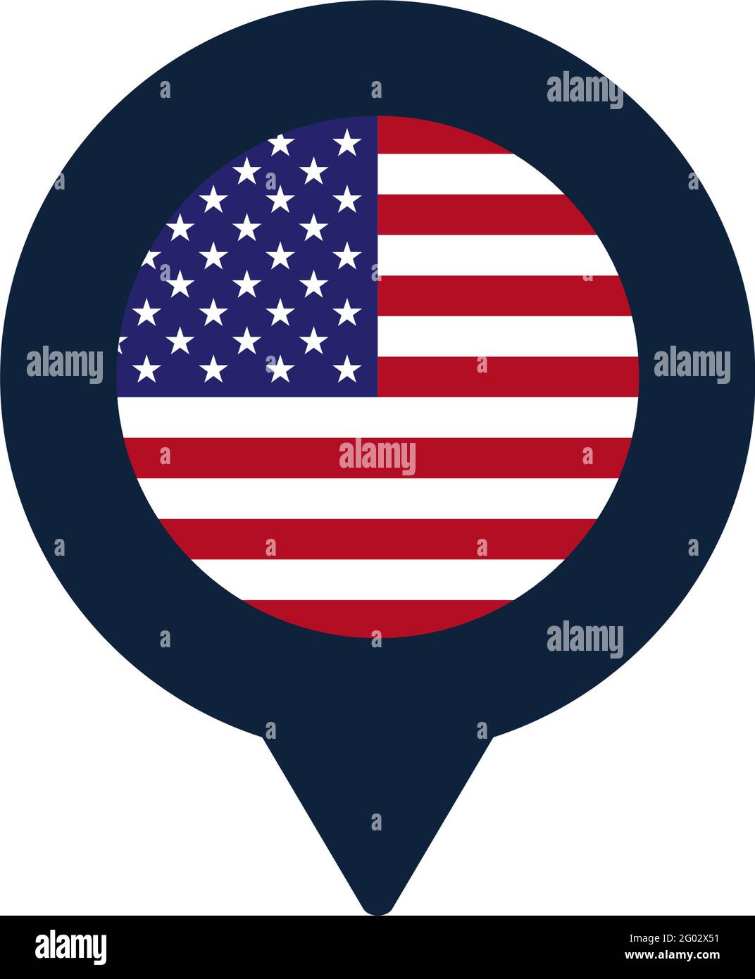 Usa flag pointer map location hi-res stock photography and images - Alamy