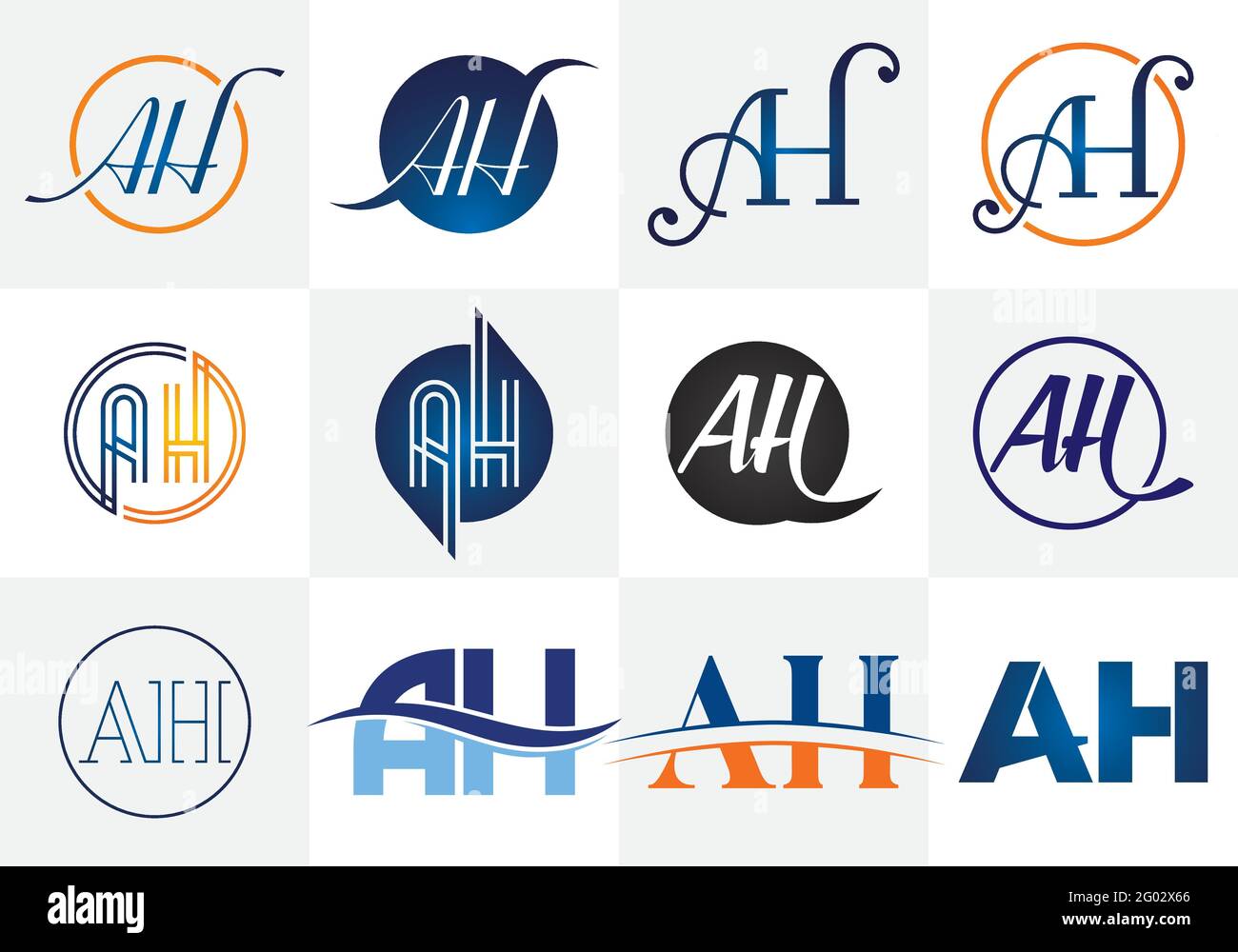 Initial Monogram Letter A H Logo Design Vector Template. A H Letter ...