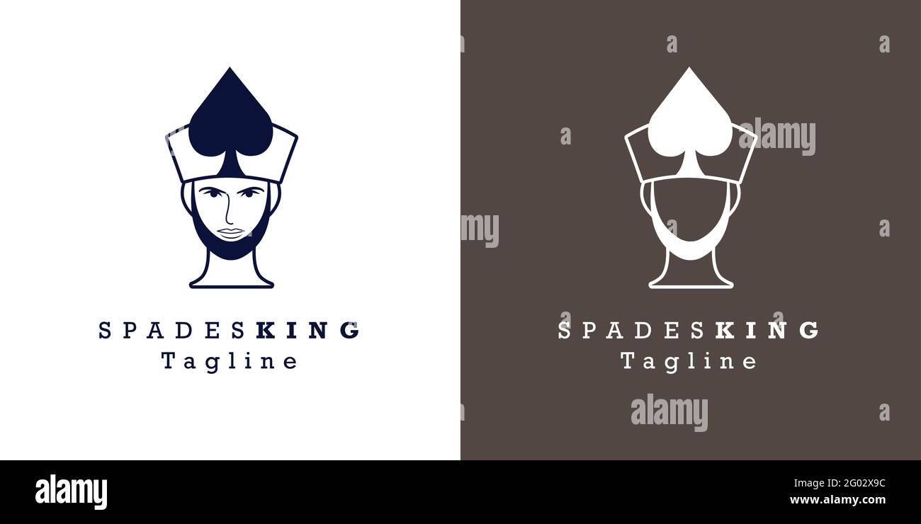 Stylized image of King of Spades for avatar, logo or branding. Vector ...