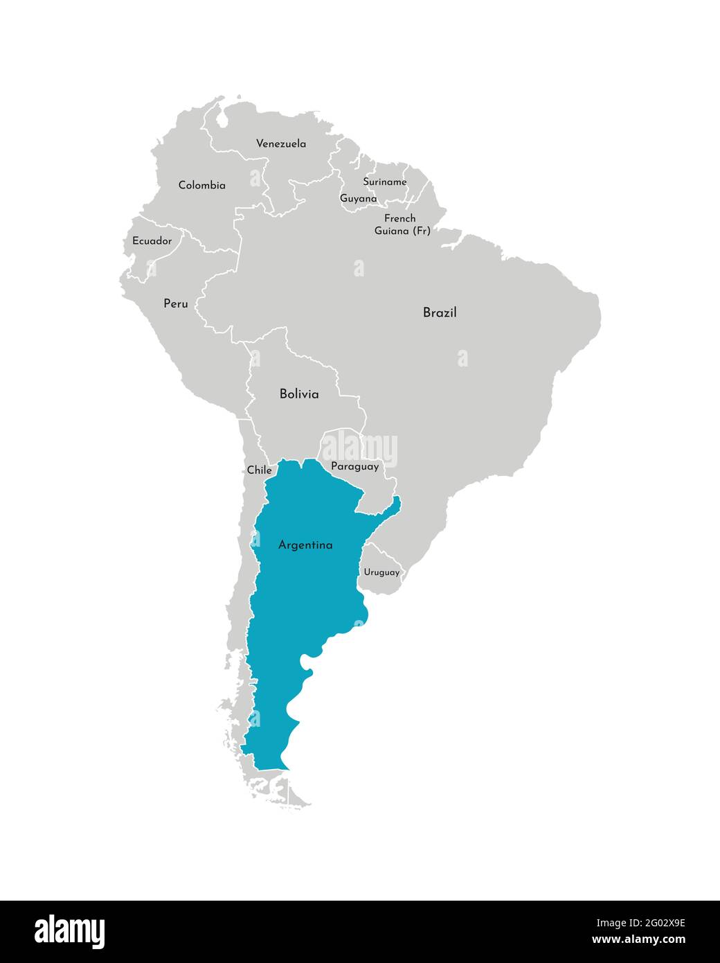 Argentina South America Map Outline