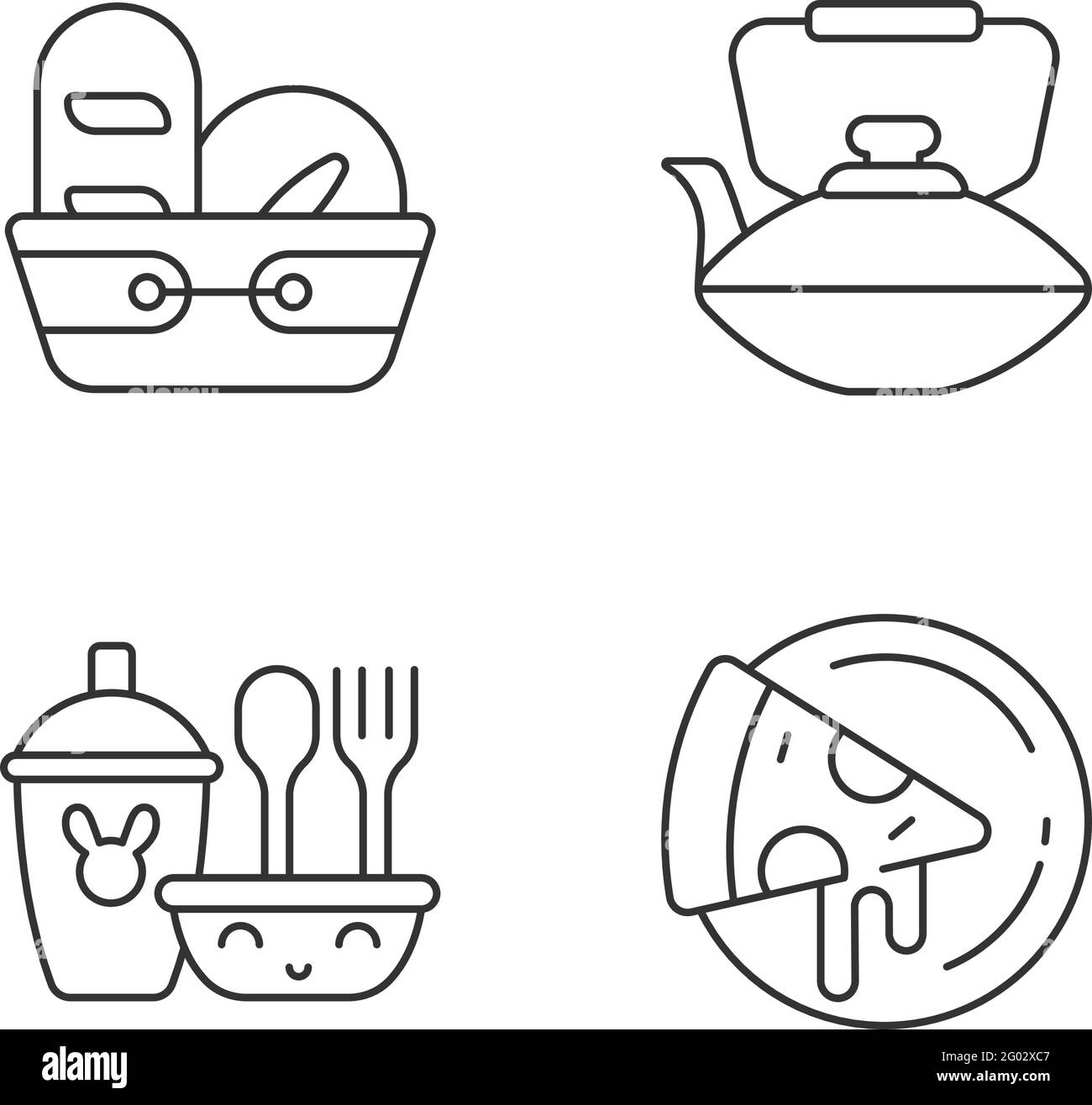 Kitcken dinnerware linear icons set Stock Vector Image & Art - Alamy