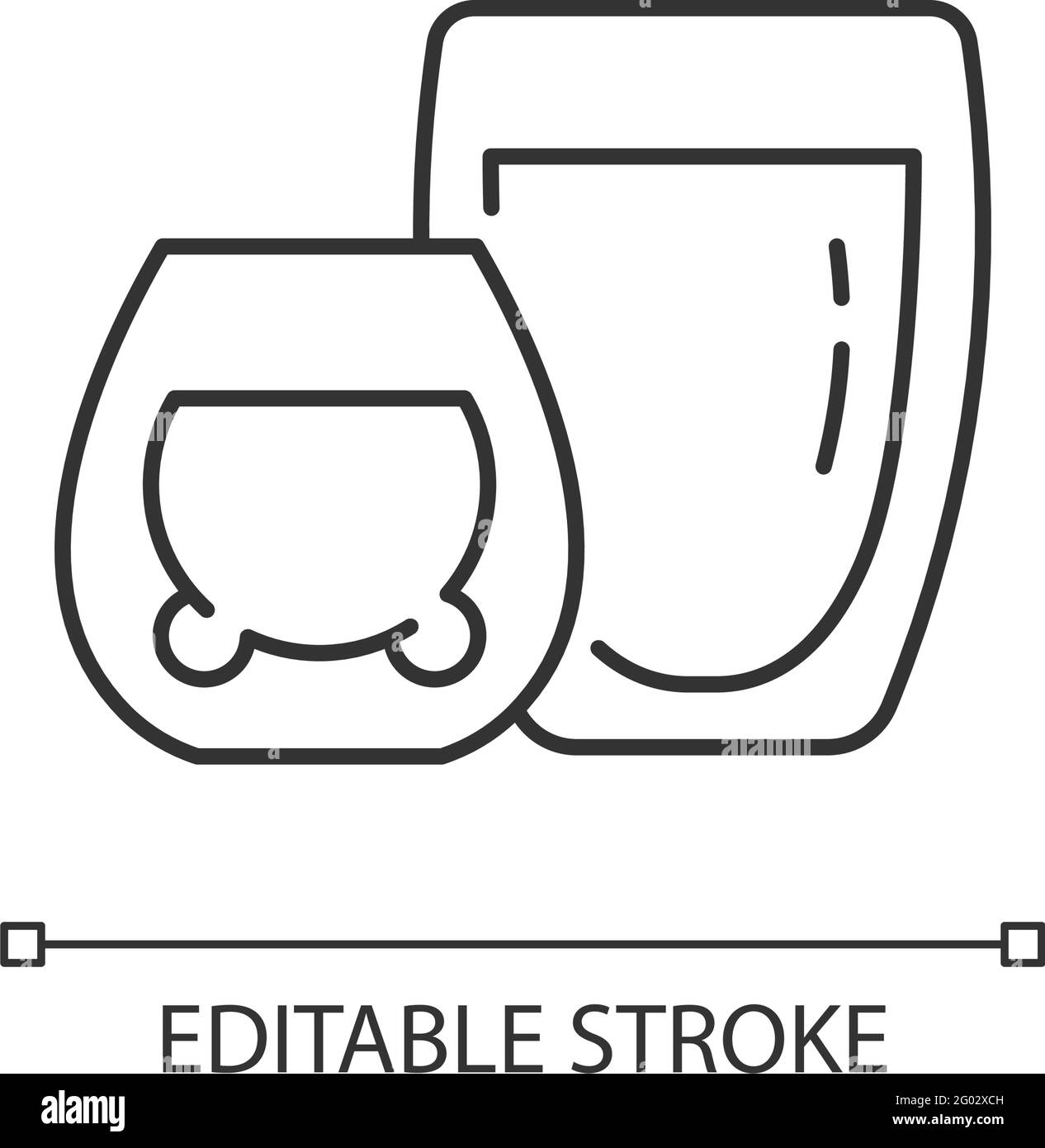 Double glass cups linear icon Stock Vector Image & Art - Alamy