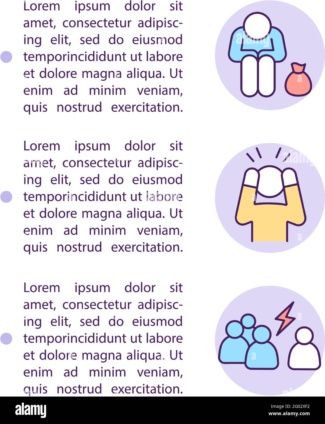 Emotional relapse concept line icons with text Stock Vector Image & Art ...