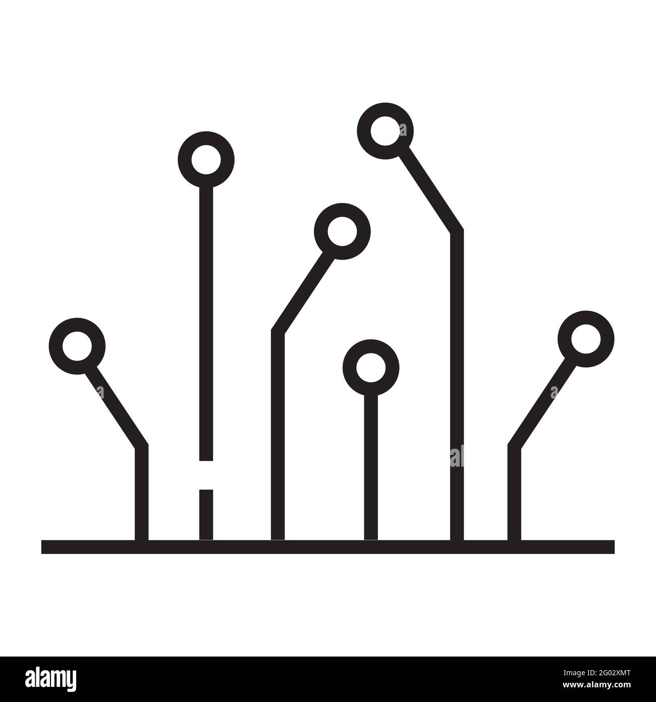 Abstract mining scheme outline icon isolated on white background Stock ...