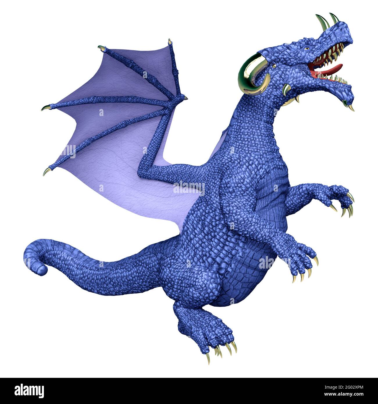 3D rendering of a fantasy dragon isolated on white background Stock ...