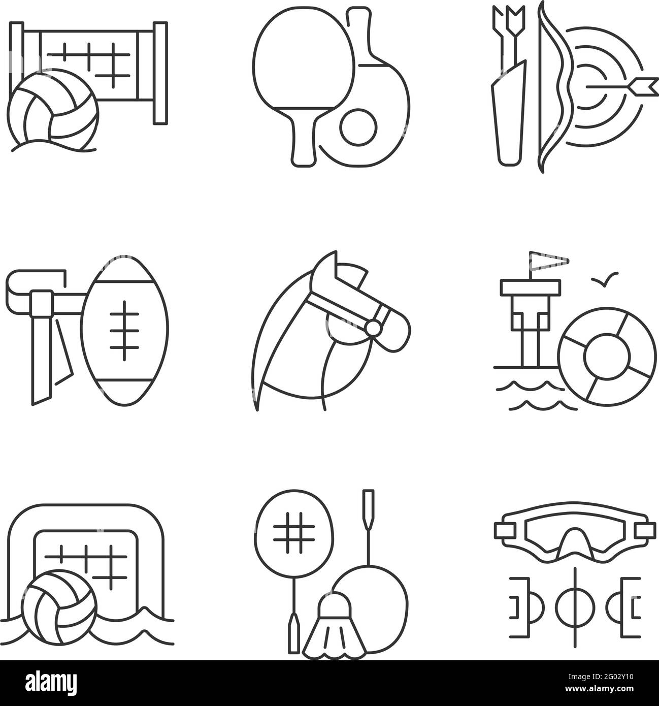 Summer camp activities linear icons set Stock Vector Image & Art - Alamy