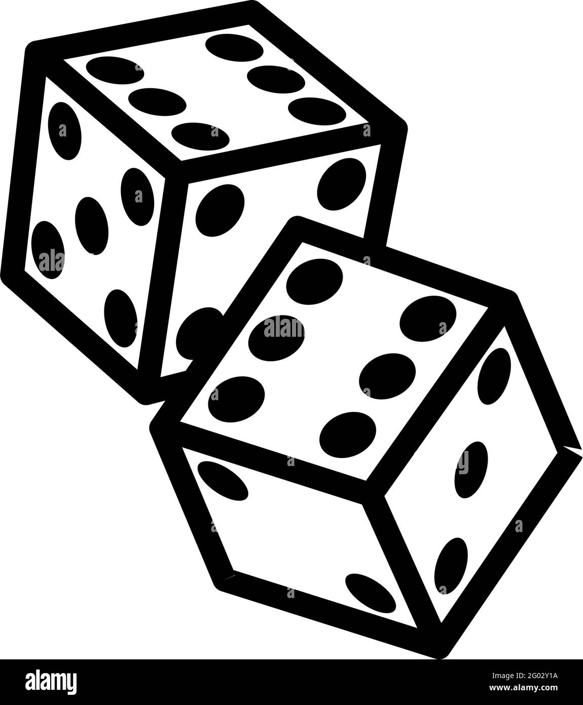 Craps Dice Icon. Editable Bold Outline Design. Vector Illustration ...