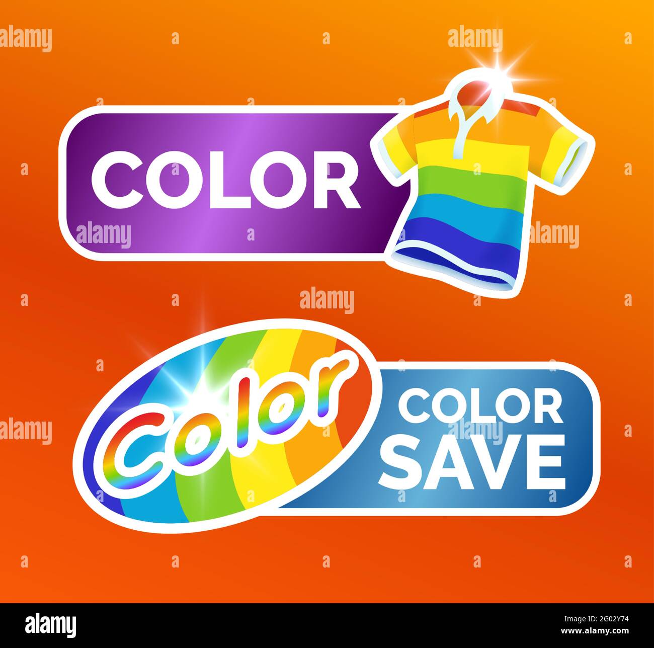 Washing clothes stickers set, Polo shirt and colorful garment symbols ...