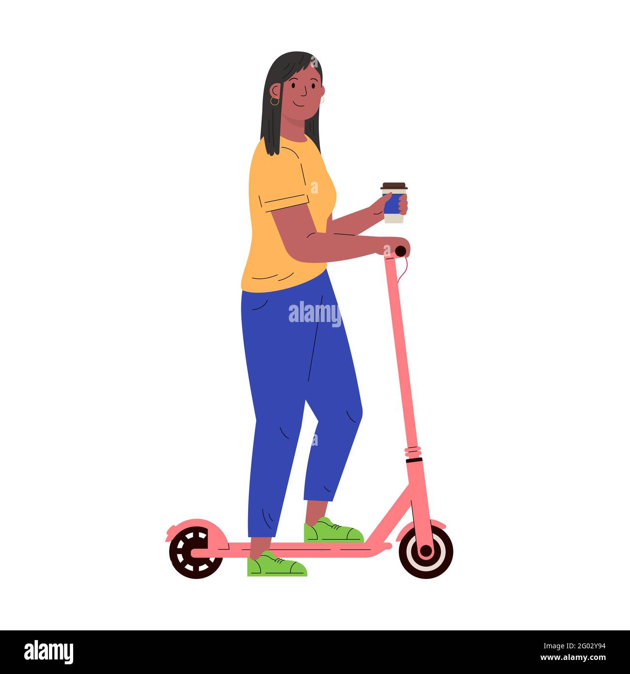 Electro scooter Stock Vector Images - Alamy