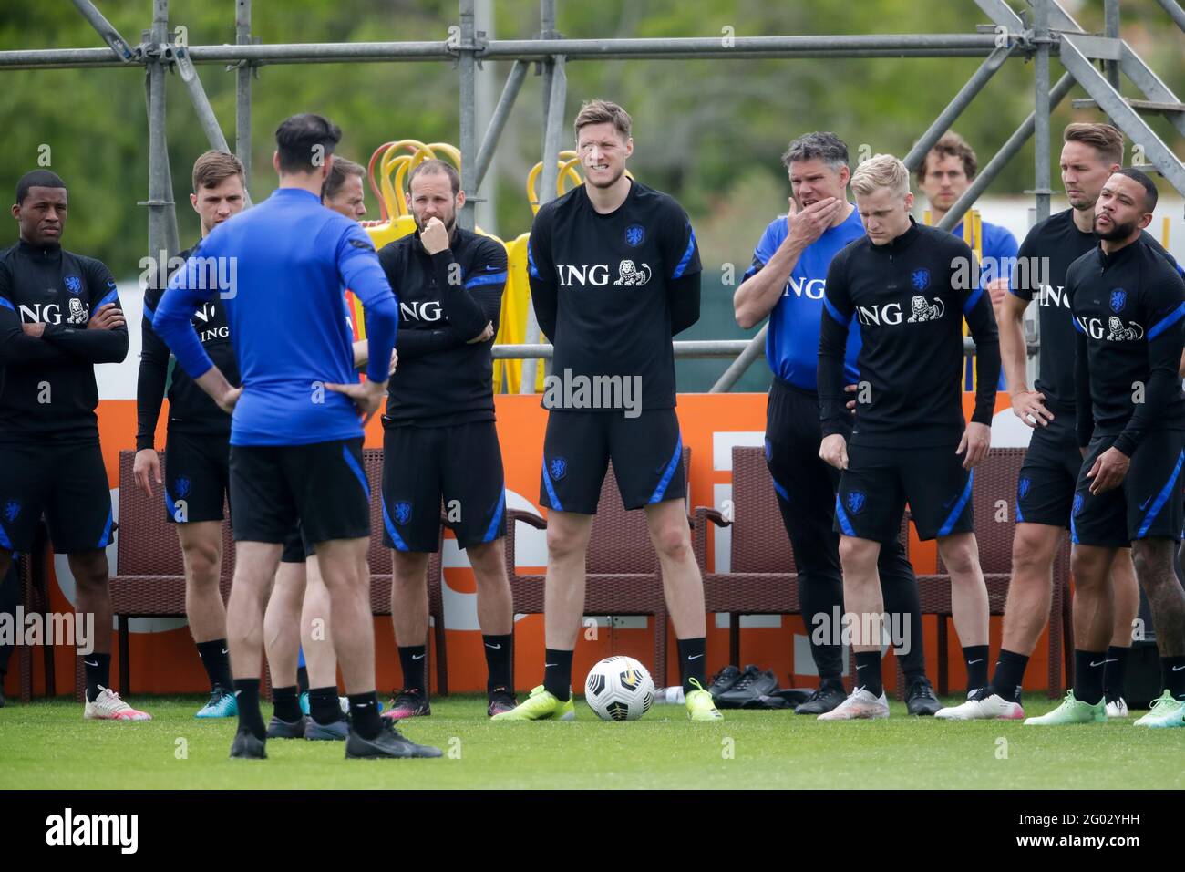 LAGOS, PORTUGAL - MAY 31: Daley Blind of the Netherlands, Wout Weghorst ...