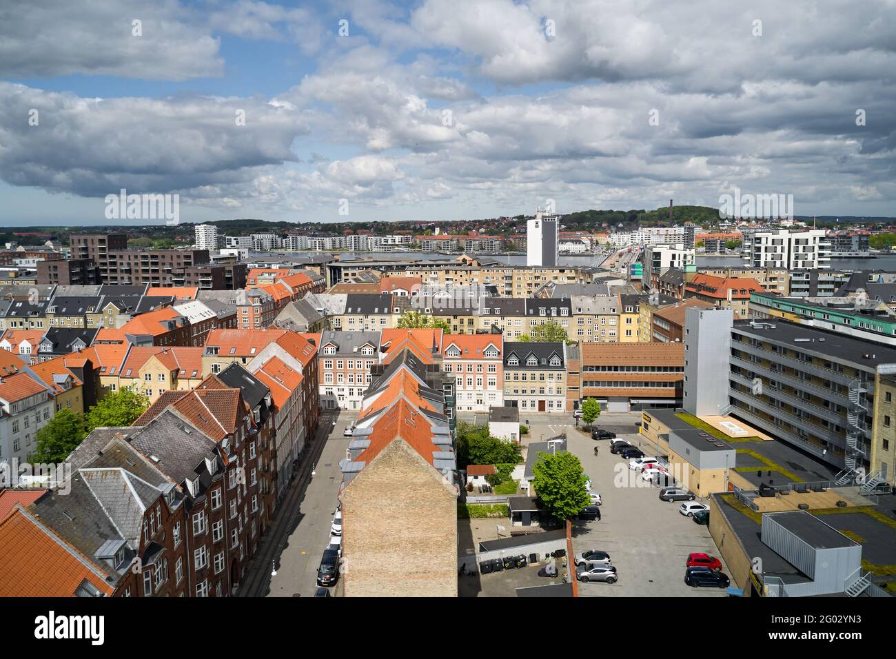 An overview of buildings in denmark with clouds Stock Photo - Alamy