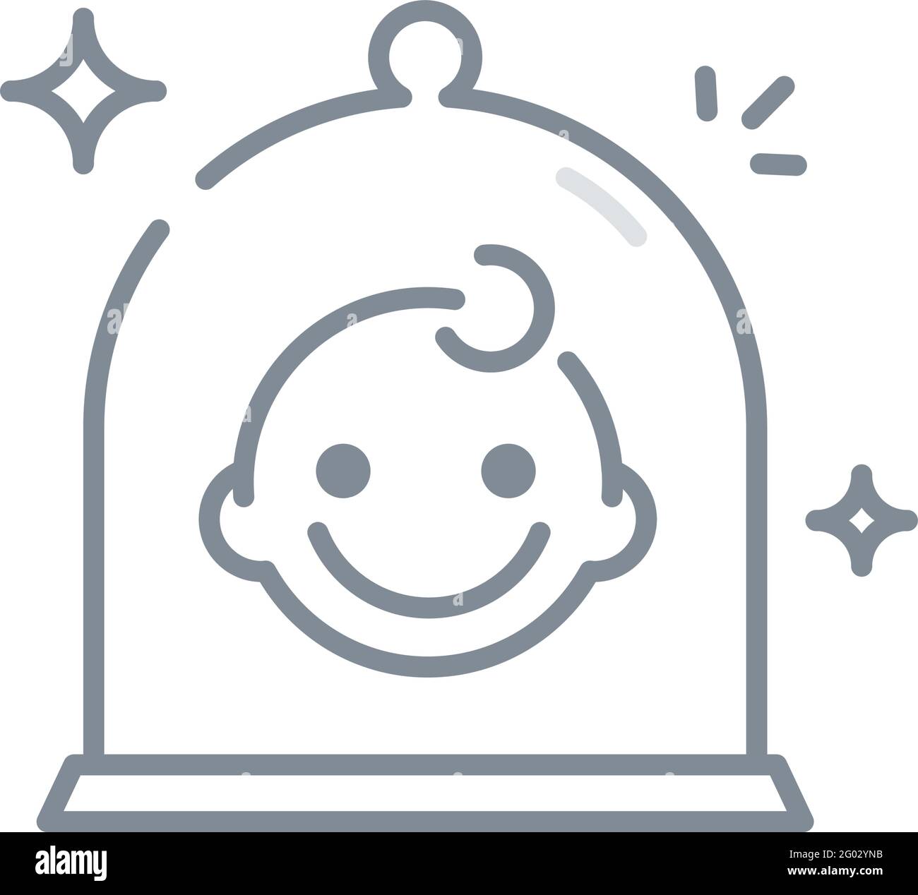 Toddler head icon. The child is protected. Quarantine and isolation of ...