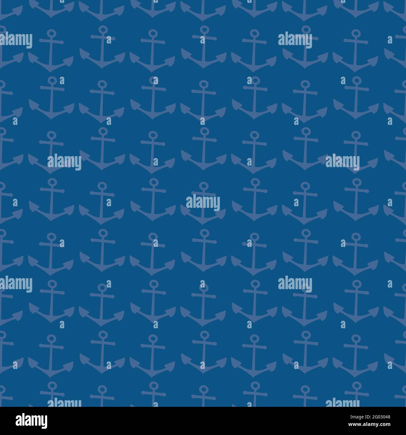 Vector anchor monochrome navy blue seamless pattern background. Blended ...