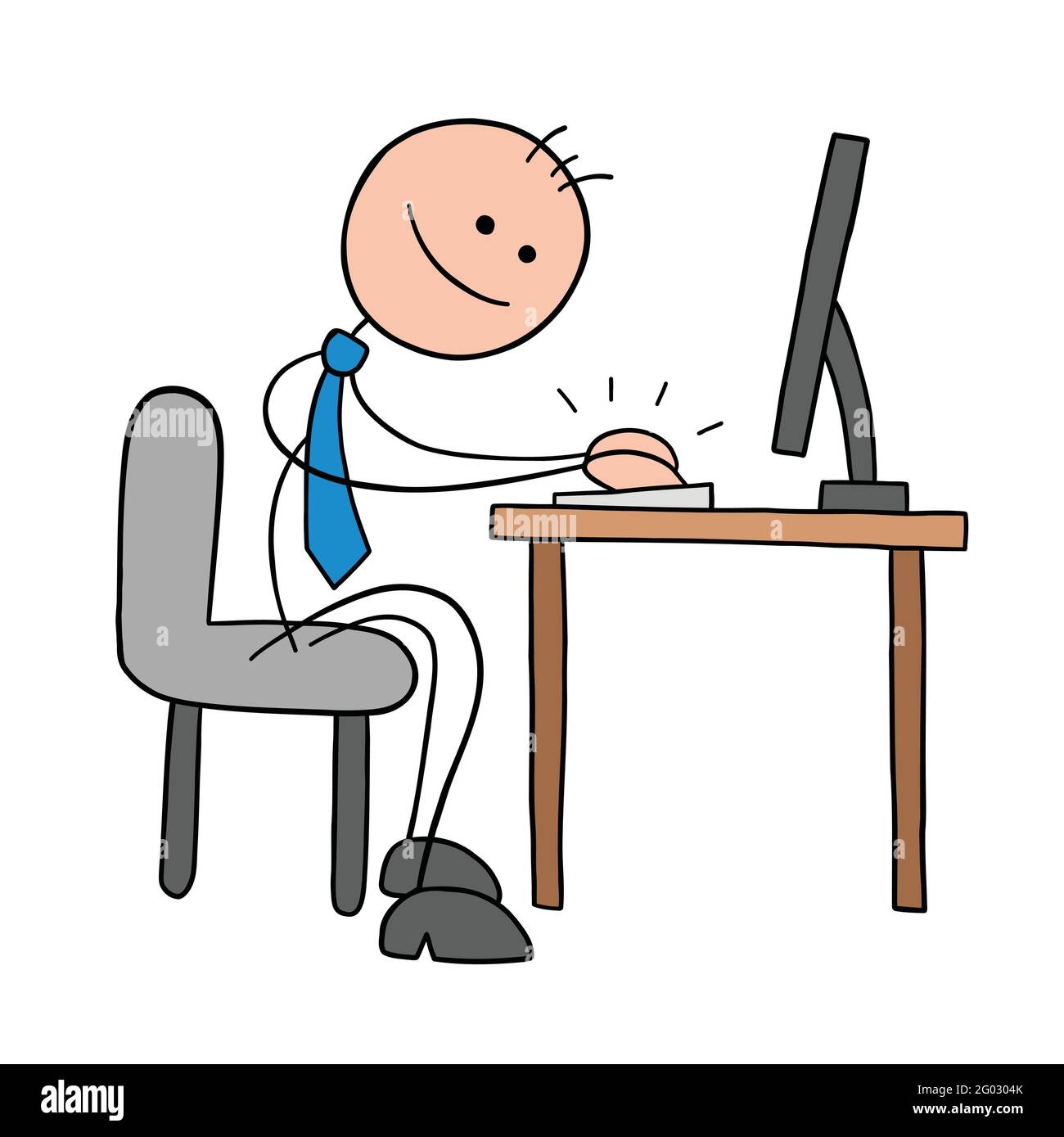 Contour happy computer technology Cut Out Stock Images & Pictures - Alamy