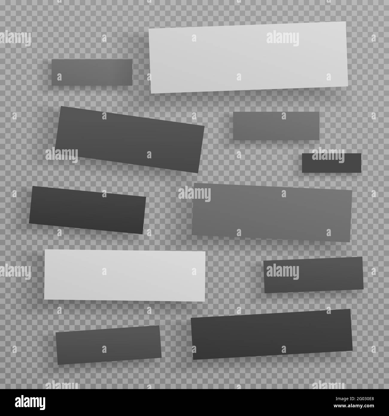 White and grey different size rectangular shapes with shadow are on ...